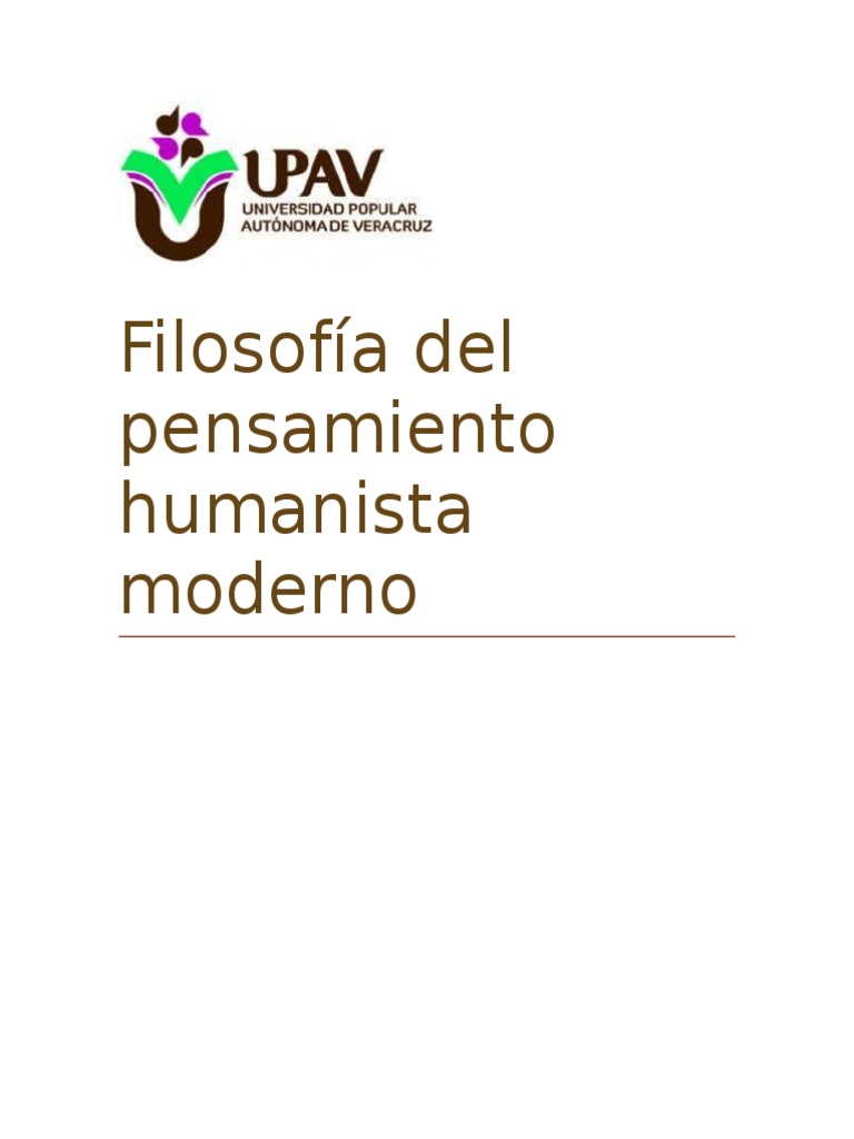 Antologia Filosofia Del Pensamiento Humanista Moderno1 | Descargar ...