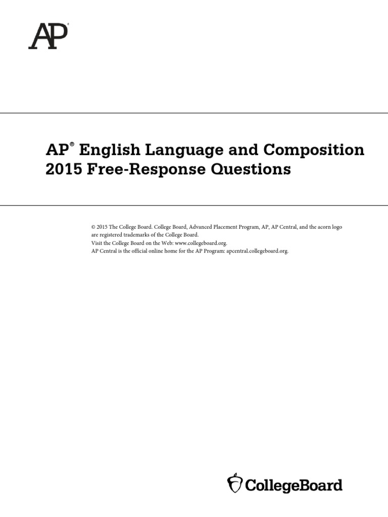 Ap15 FRQ English Language | PDF | Academic Dishonesty | Academic Integrity
