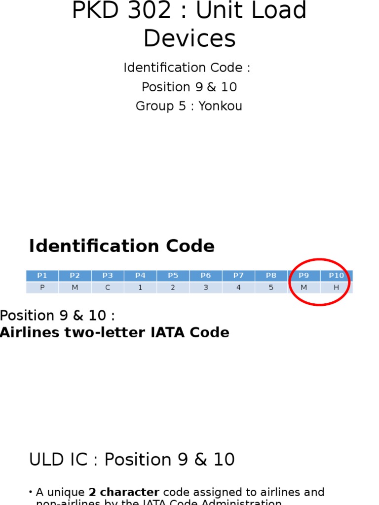 ULD Identification Code Position 9&10 | PDF