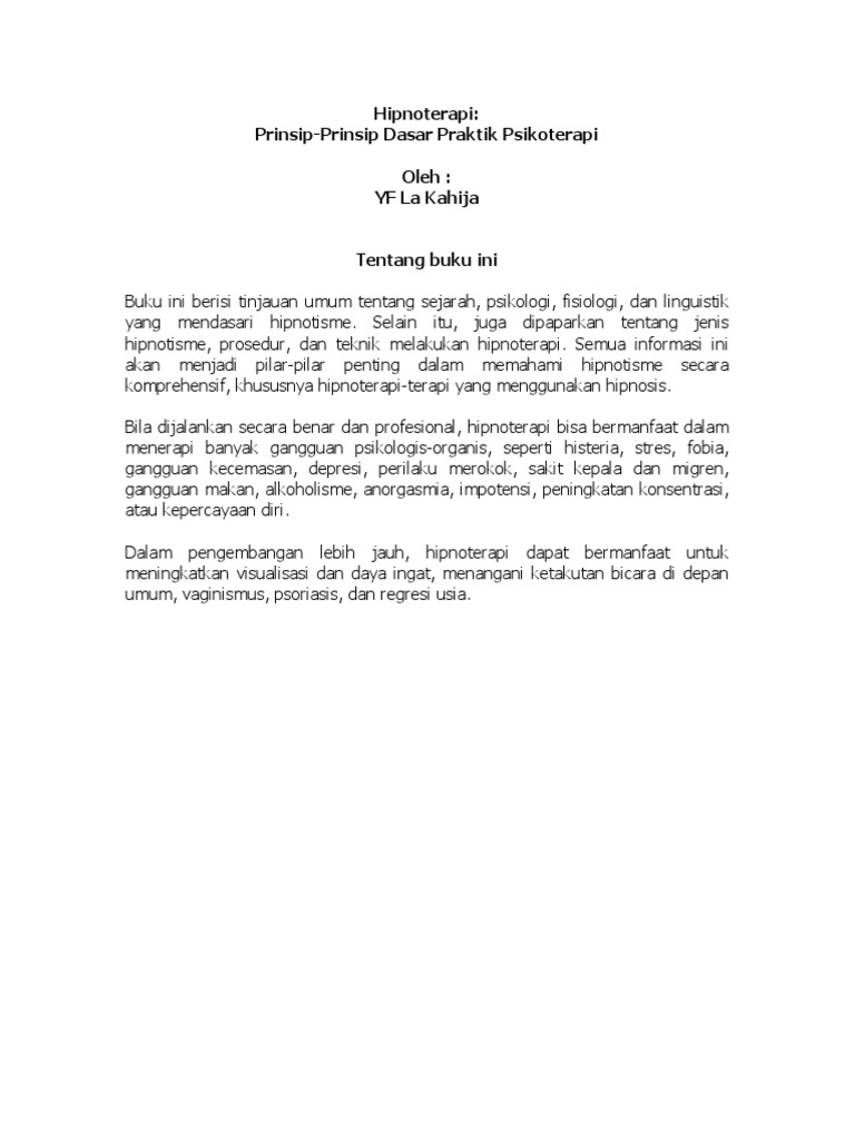Hipnoterapi | PDF