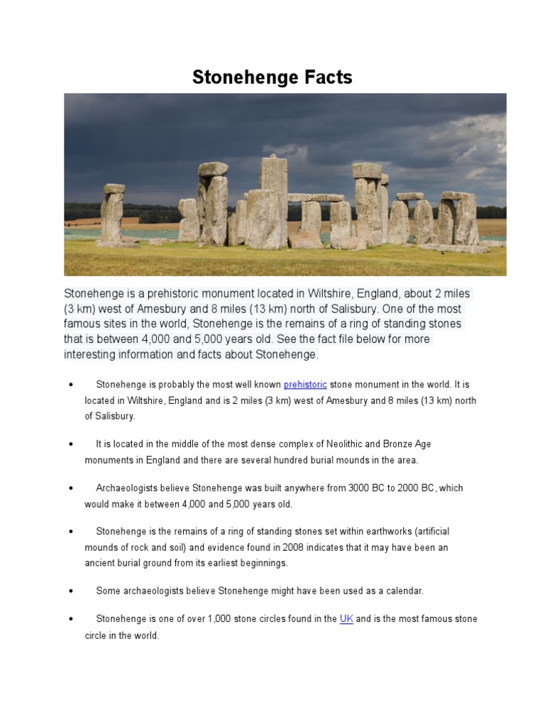 Stonehenge Facts | Stonehenge | Archaeology