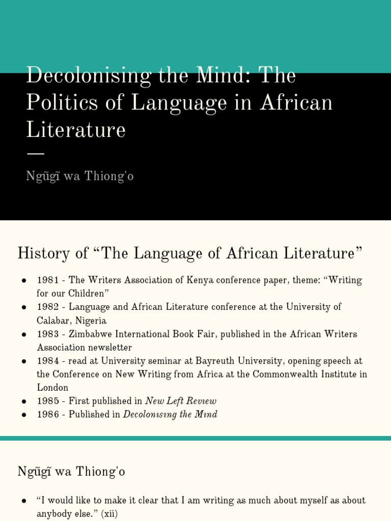 Decolonising The Mind | PDF | Languages | Politics (General)