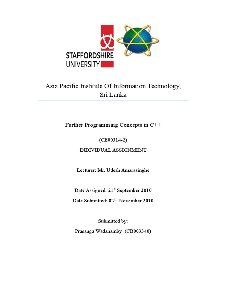 C Individual Assignment Pdf Class Computer Programming