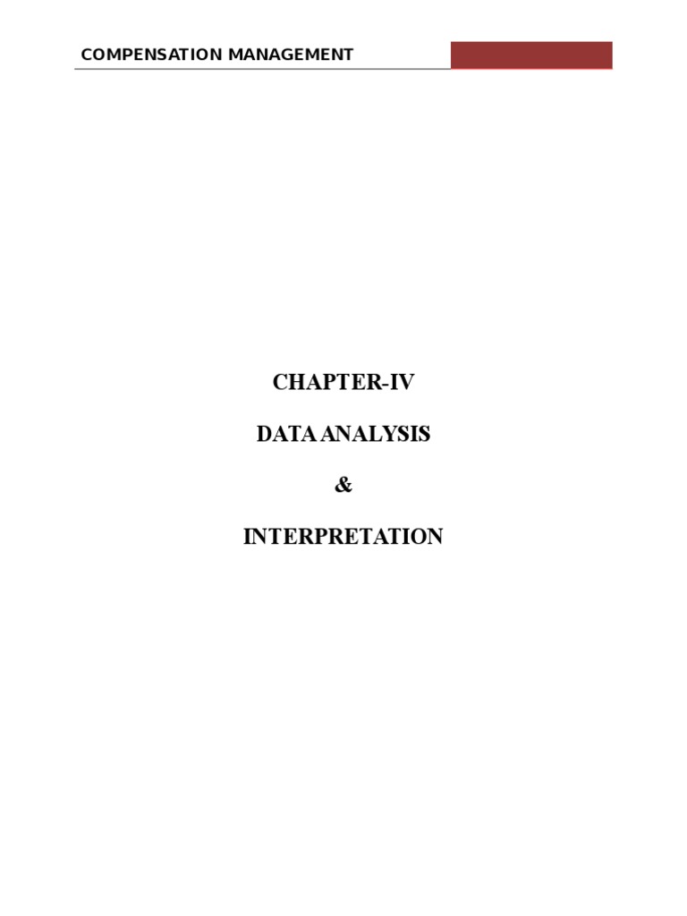 Chapter-Iv Data Analysis & Interpretation: Compensation Management ...