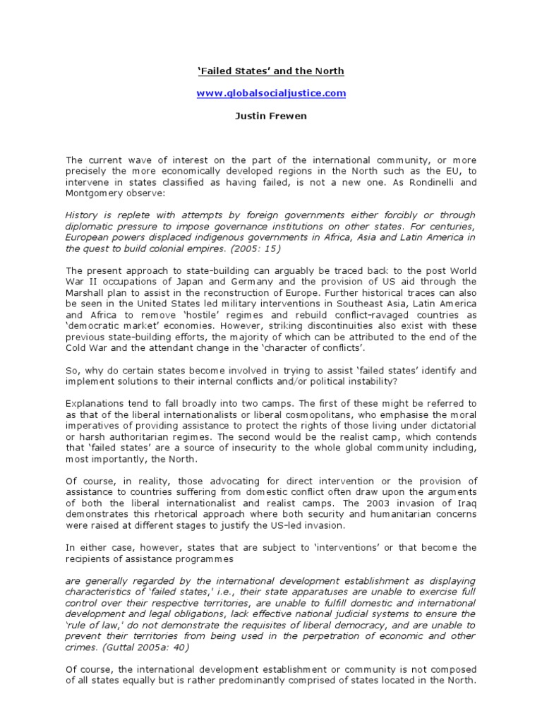 Failed States and The North | PDF | Failed State | European Union
