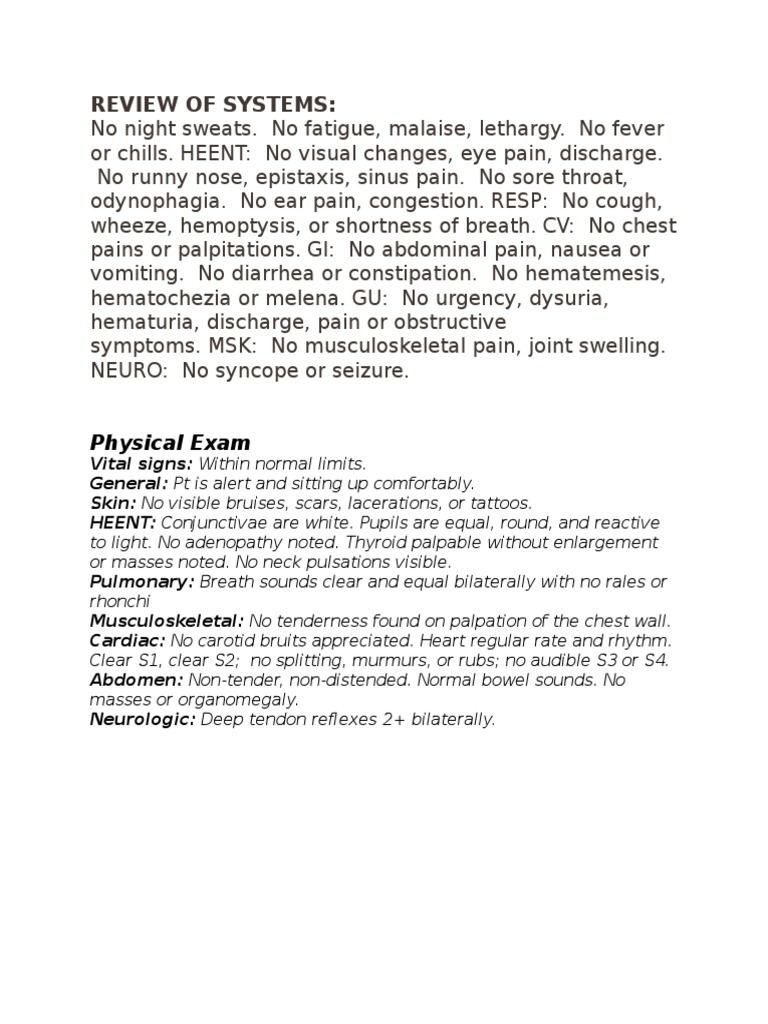 Physical Exam Normals (For Step 2CS) | PDF