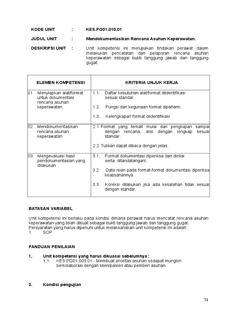 KES - pg01.010.01 Dokumentasi Keperawatan | PDF | Pengelolaan Keuangan & Uang