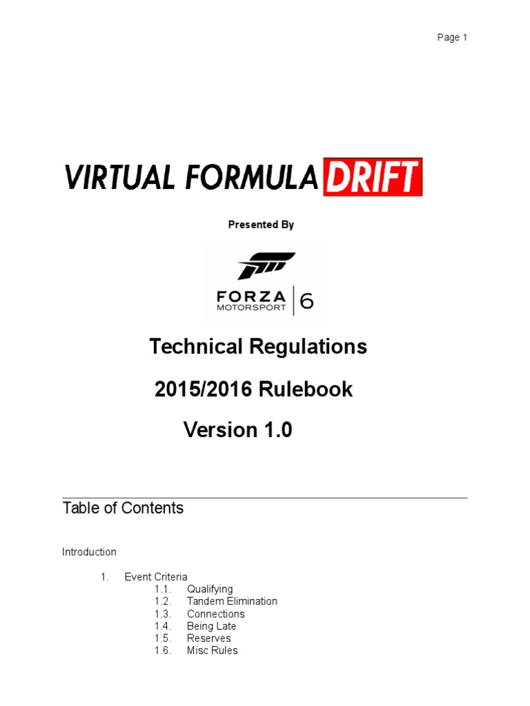 2015/2016 Formula Drift Rulebook | PDF | Motorsport | Motor Vehicle