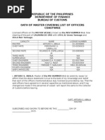 Marina Sea Service Sample Form (Annex D) - To Be Accomplished Onboard | PDF