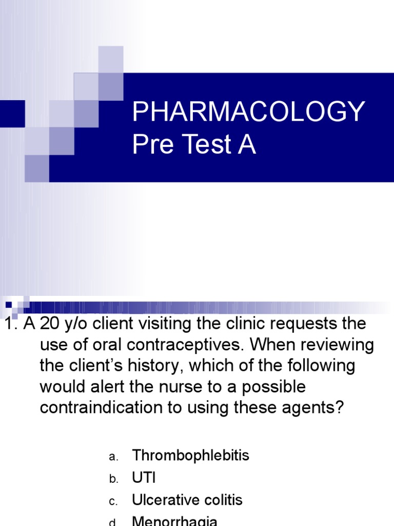 Pharmacology Pre Test A | PDF | Intravenous Therapy | Injection (Medicine)