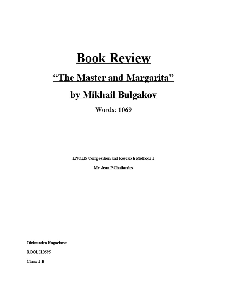Book Review Bulgakov Master and Margarita | PDF | Books