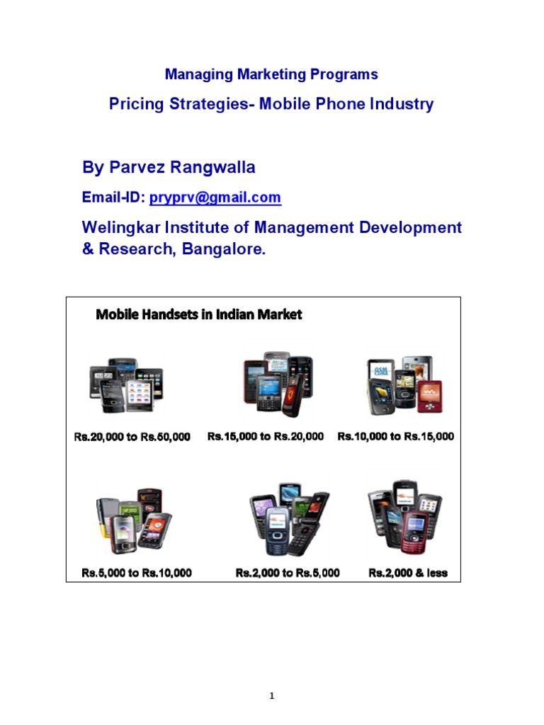 Pricing Strategies Mobile Phone Industry | PDF | Nokia | Mobile Phones