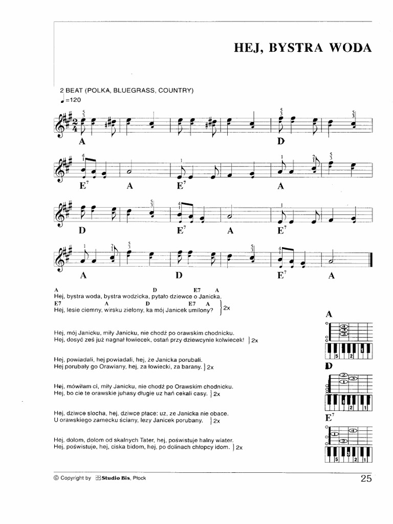 Hej Bystra Woda Music Notes | PDF