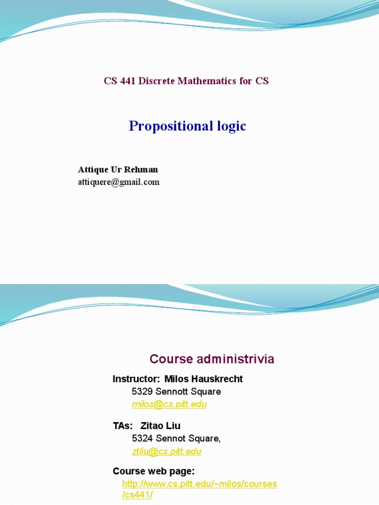 Propositional Logic | PDF | Logic | Discrete Mathematics