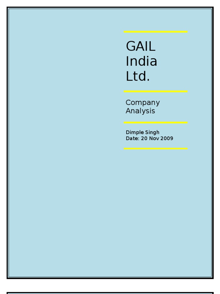 GAIL India Ltd: Comprehensive 2009 Company Analysis | PDF | Fossil ...