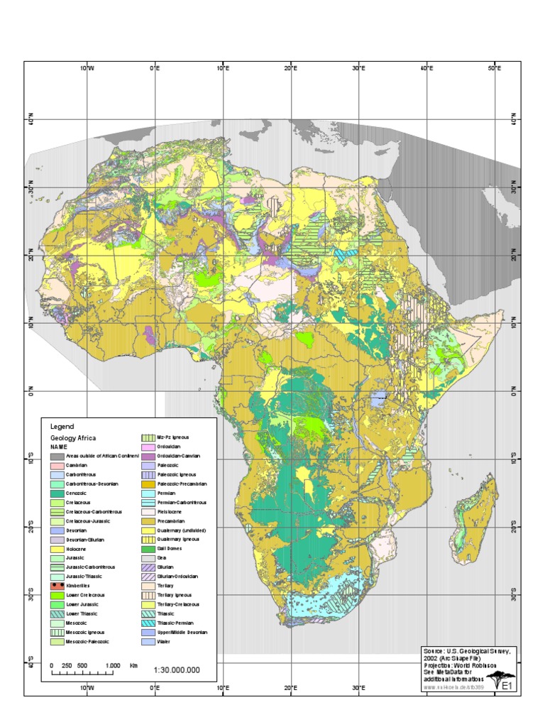 Geologic Map of Africa | PDF | Quaternary Geochronology | Geological Epochs