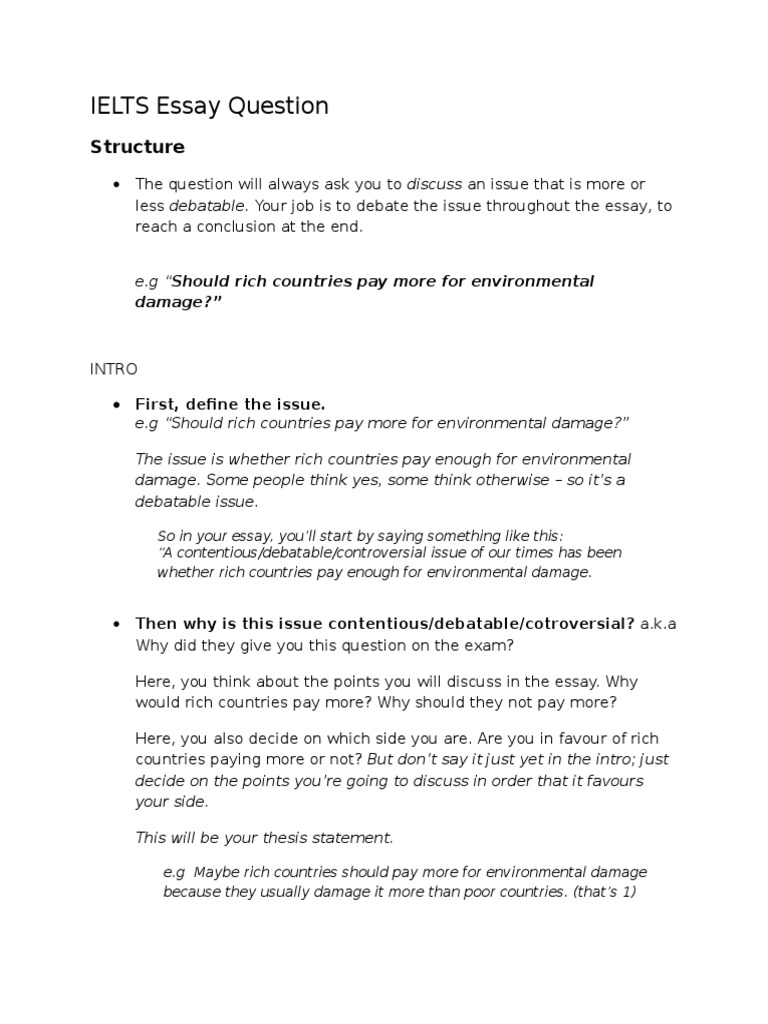 IELTS Essay Structure Guide | PDF