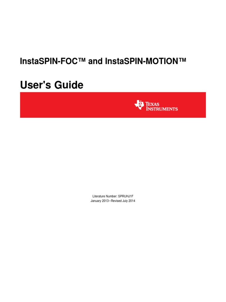 Instaspin Foc And Motion Pdf Application Programming Interface Booting