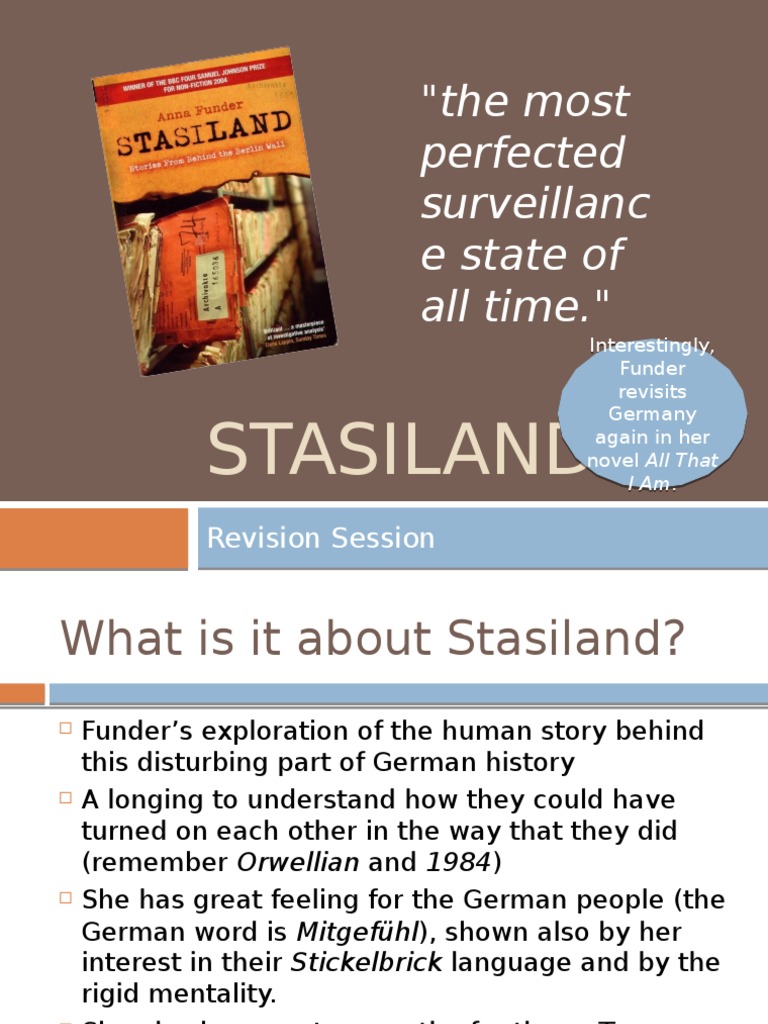 Stasiland Revision Powerpoint | PDF | Stasi | East Germany