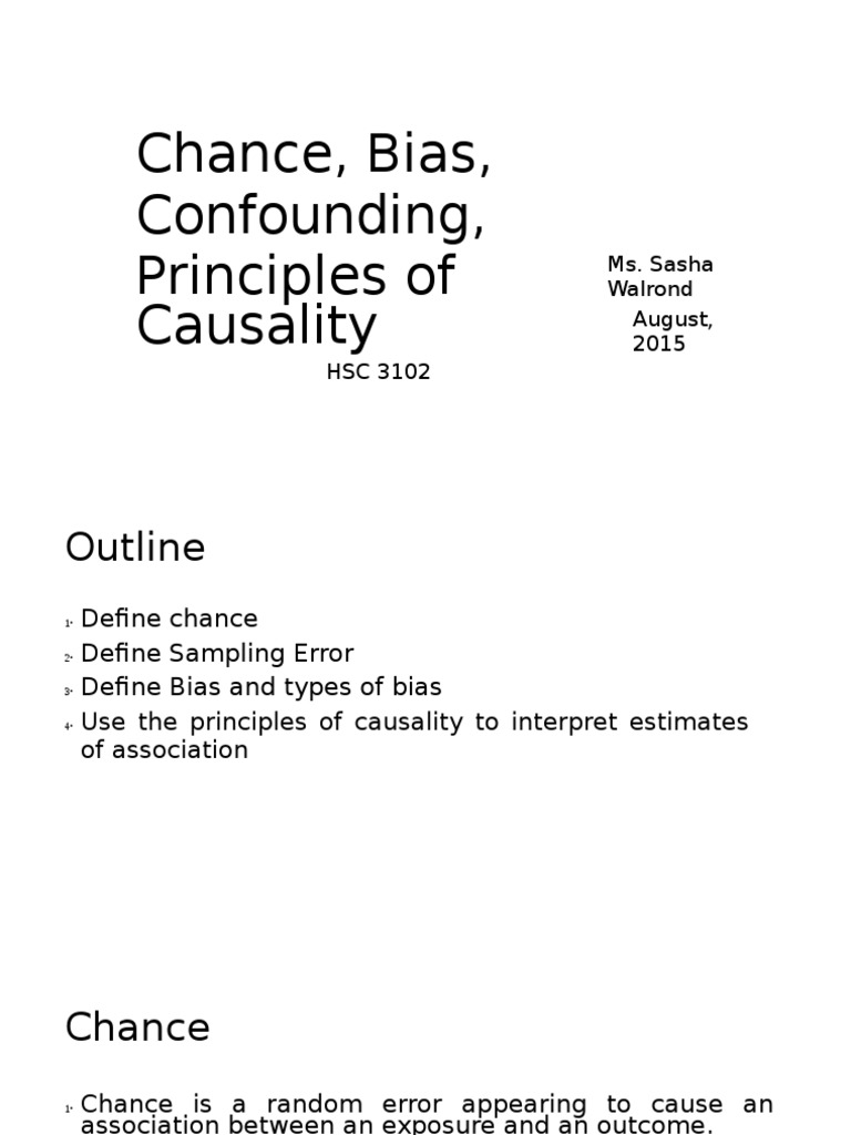 Chance, Bias, Confounding | PDF | Confounding | Epidemiology