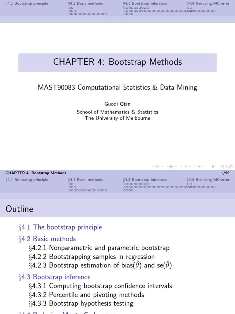 Ch4 Bootstrap | PDF | Bootstrapping (Statistics) | Resampling (Statistics)