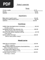 Mozambik Restaurant Menu & Prices | PDF | Curry | Steak