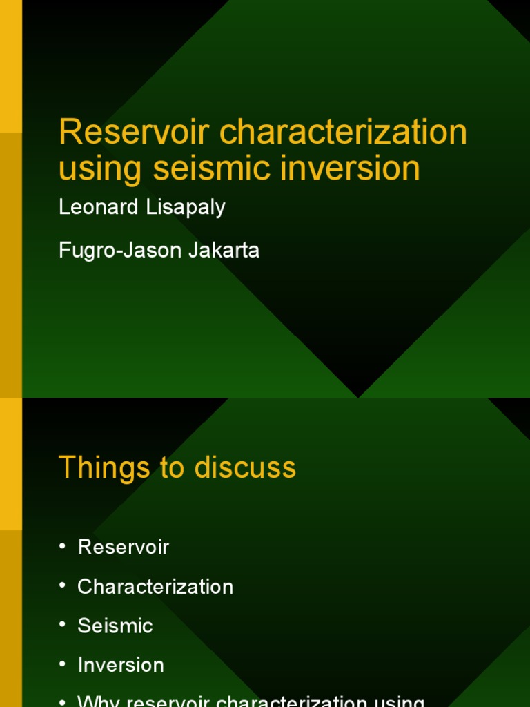 Reservoir Characterization Using Seismic Inversion | PDF | Reflection Seismology | Petroleum ...