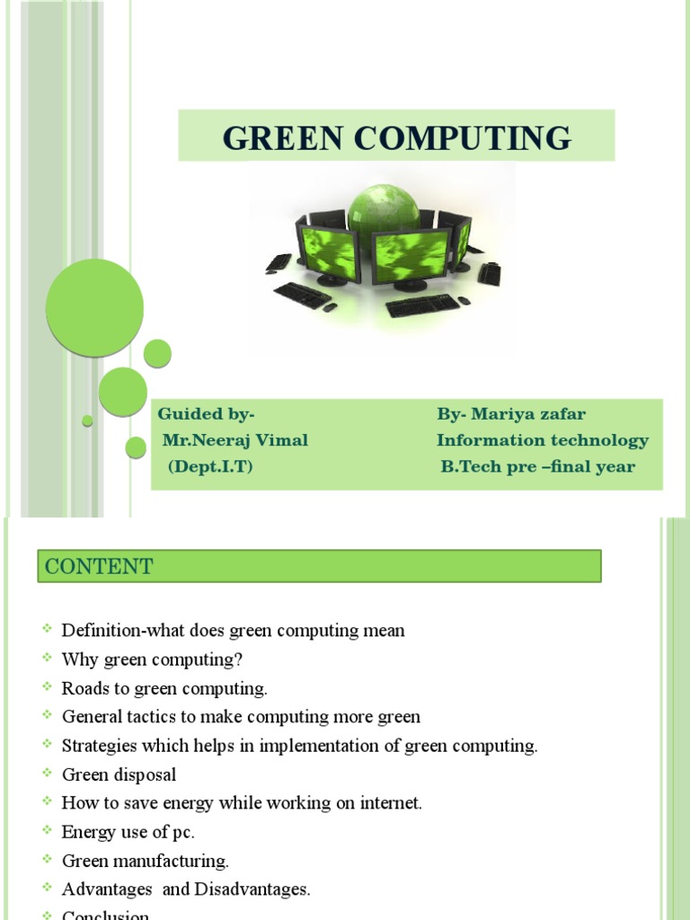 Green Computing: Strategies and Tactics for Environmentally Sustainable ...