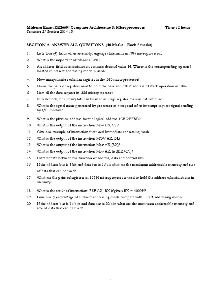 Midterm Tutorial 3 | PDF | Instruction Set | Central Processing Unit