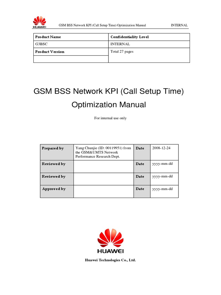 Huawei Call Setup Time Optimization | PDF | Parameter (Computer Programming) | General Packet ...