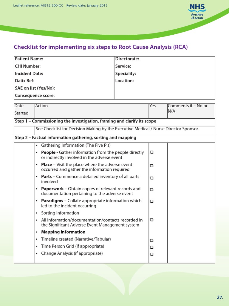6 Step RCA Checkrca | Download Free PDF | Cognition | Business