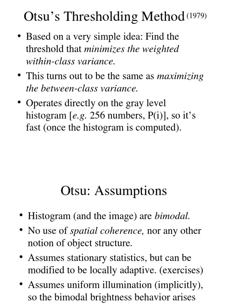 Otsu's Thresholding Explained | PDF | Teaching Methods & Materials