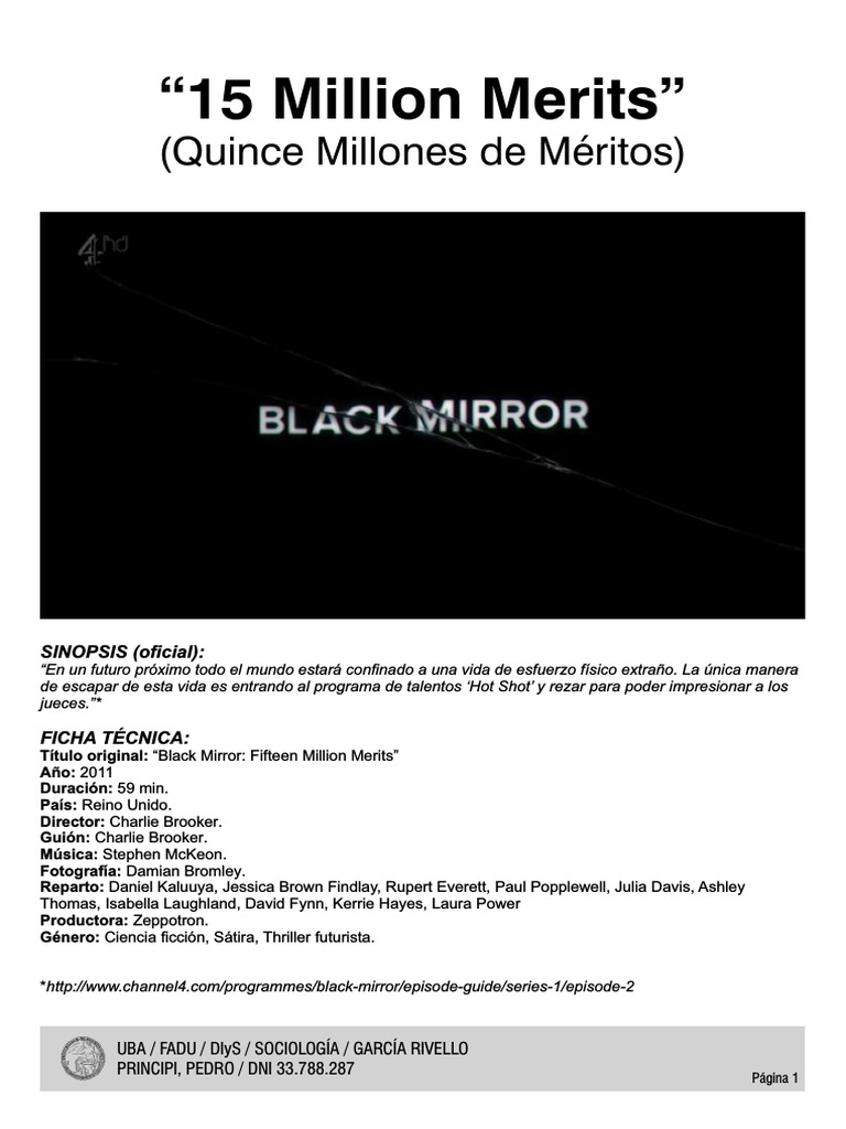 Black Mirror - 15 Million Merits | PDF