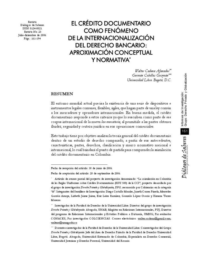 cREDITO DOCUMENTARIO.pdf | Carta de crédito | Bancos | Prueba gratuita ...