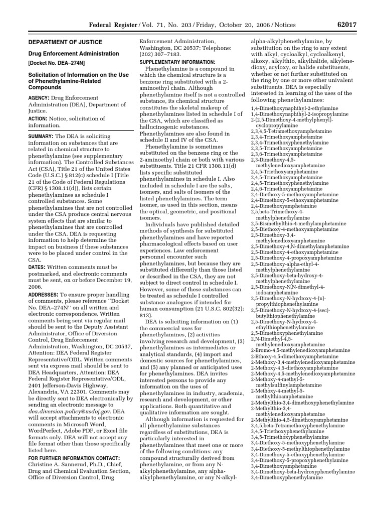 Notice: Schedules of controlled substances: Phenethylamine-related ...