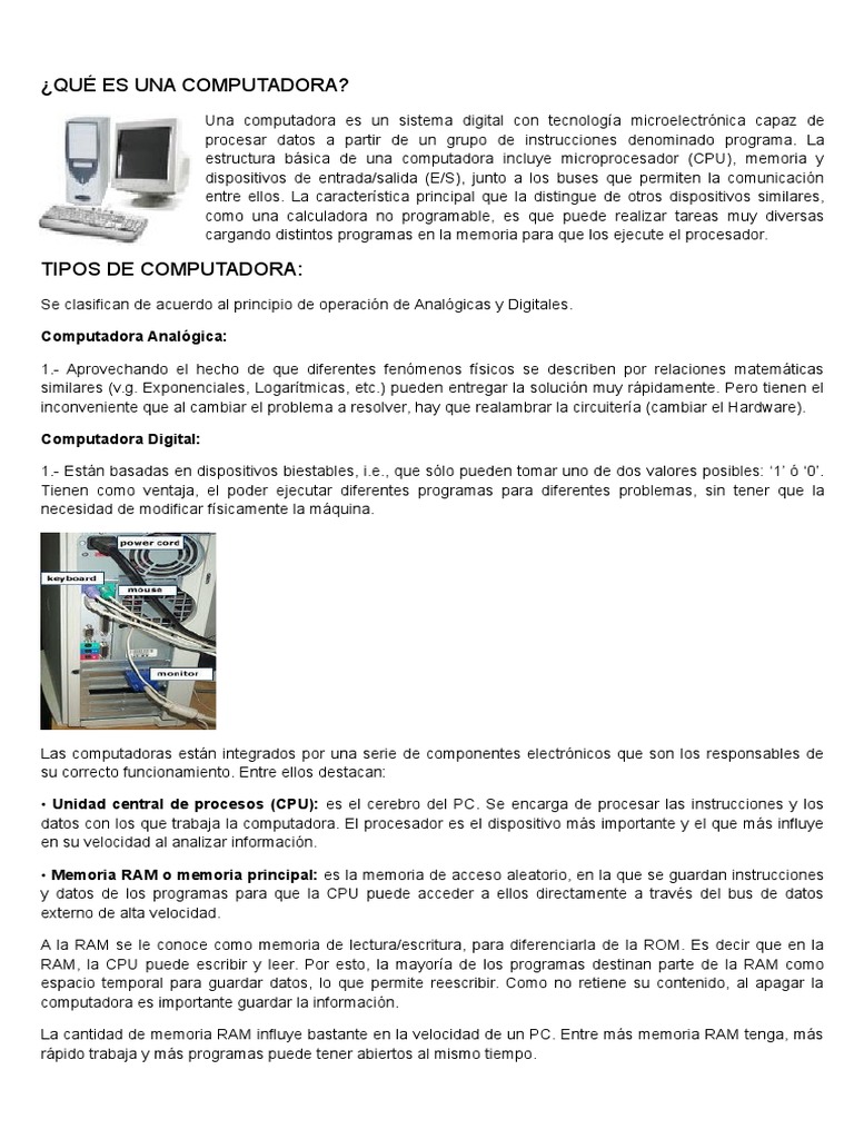Lo que es una computadora: Una guía completa sobre la estructura ...