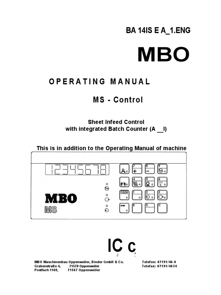 Manual Mbo W | PDF | Machines | Switch