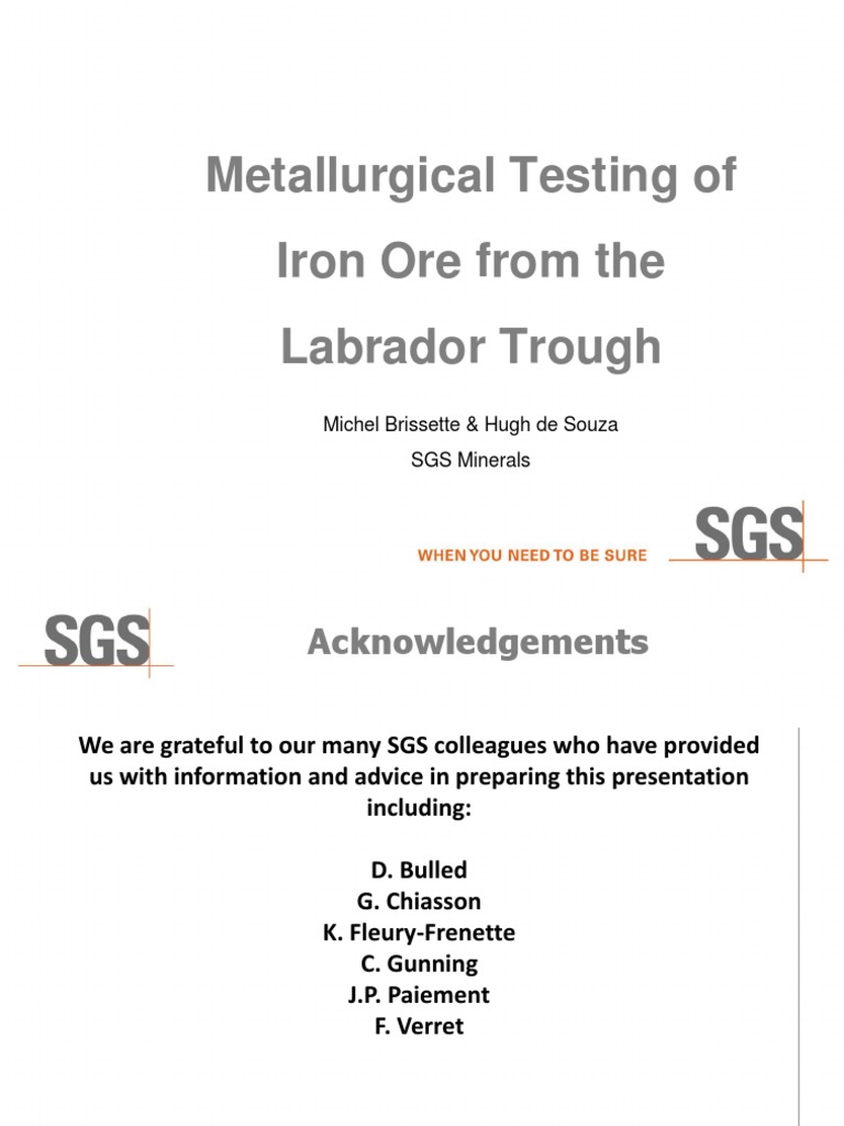 Labrador Trough Iron Ore Testing | PDF | Iron Ore | Mill (Grinding)