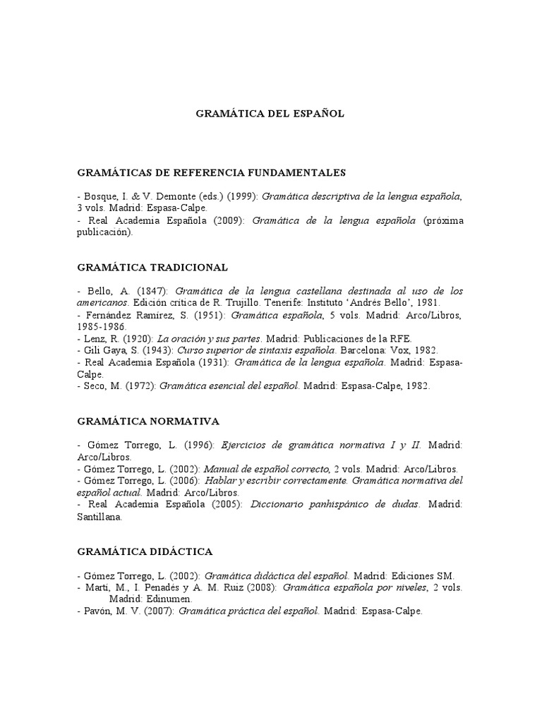 Gram Ticas Del Espa Ol | PDF | Gramática | Lengua española