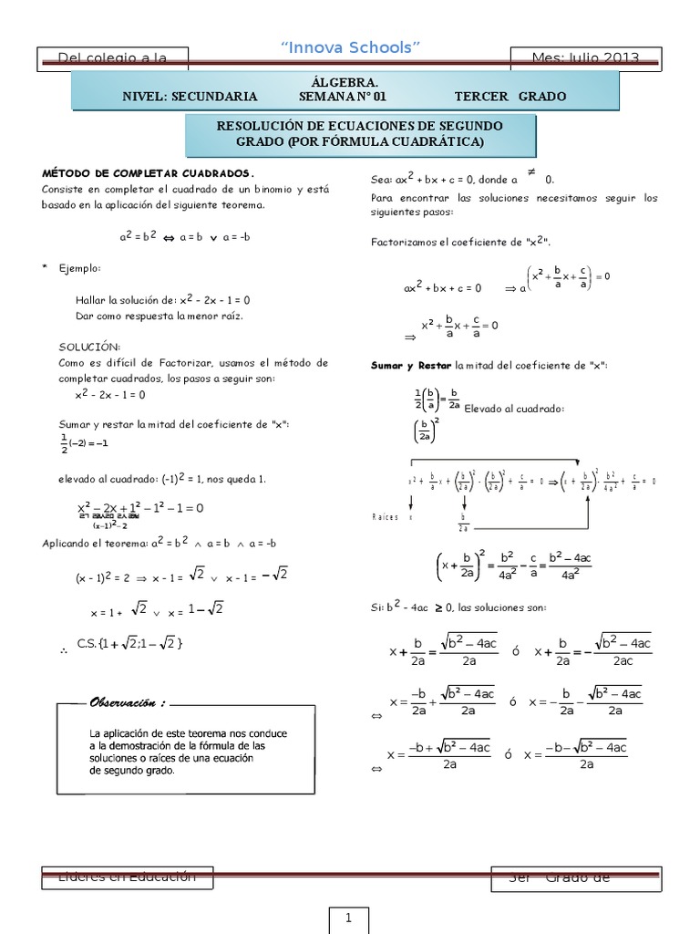 Álgebra | PDF | Fórmula | Matemática Elemental
