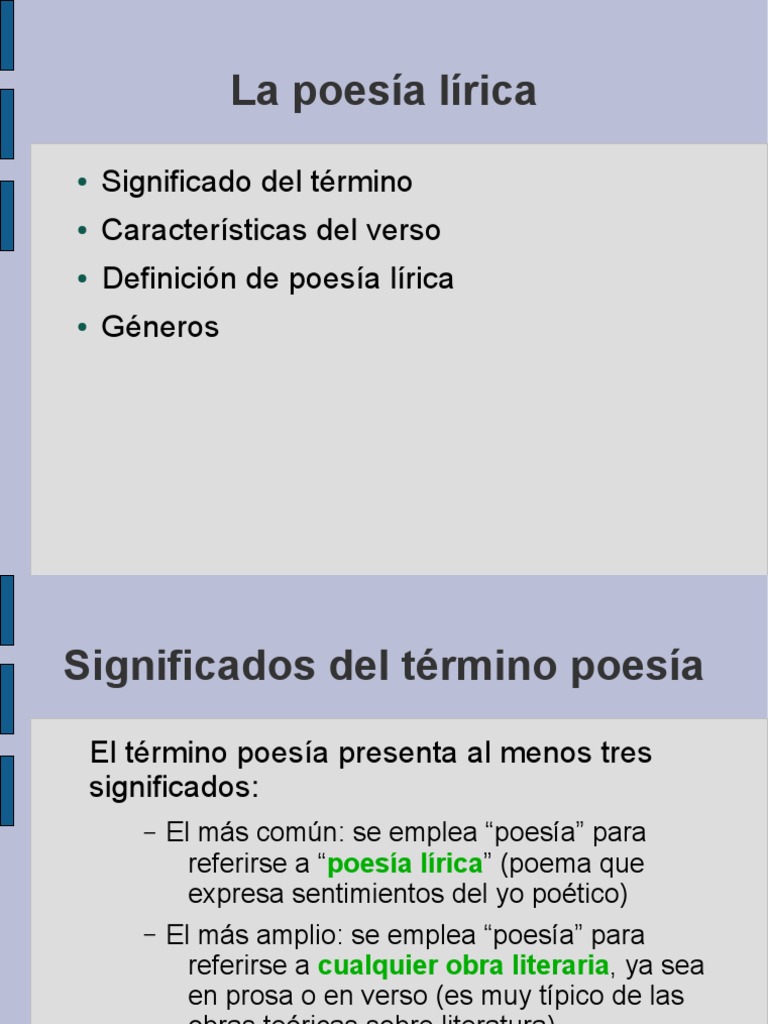 La Poesía Lírica | PDF | Poesía lírica | Poesía