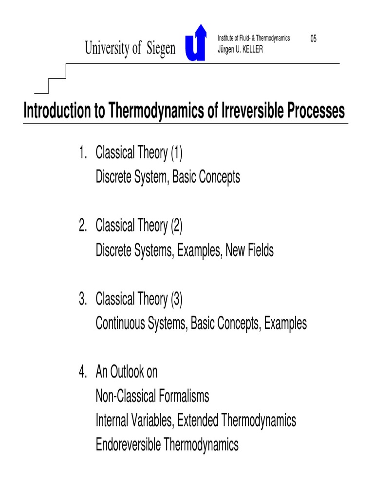 Introduction to Irreversible Thermodynamics | PDF | Thermodynamics ...