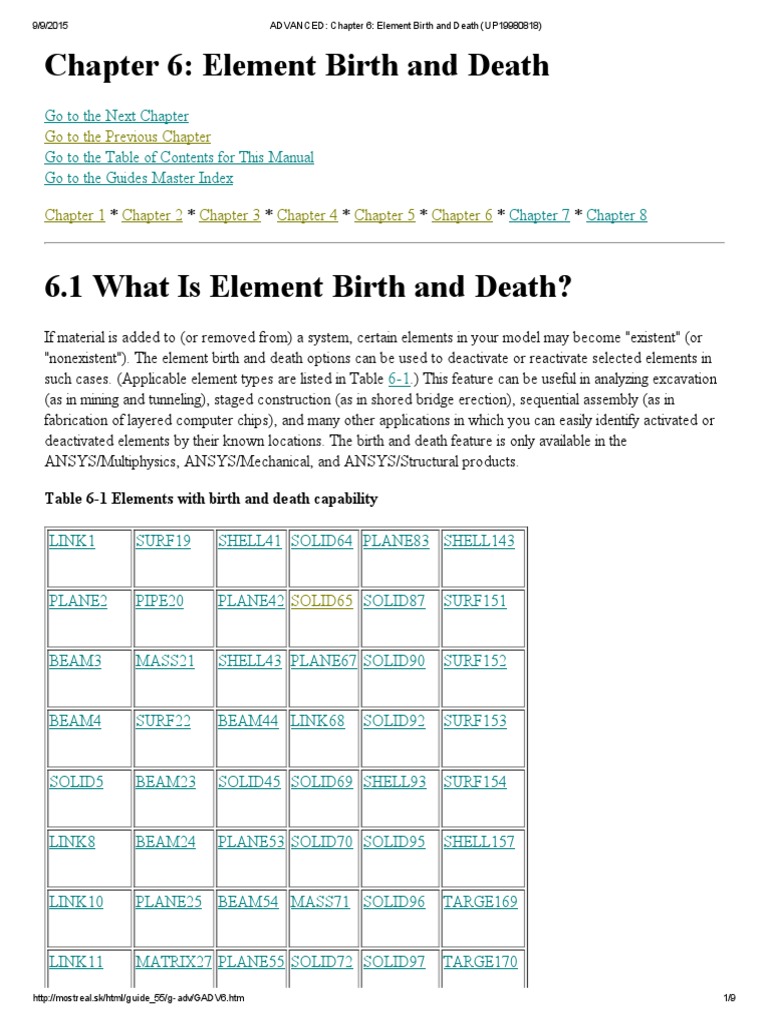 ANSYS Element Birth and Death Overview | PDF | Deformation (Mechanics ...