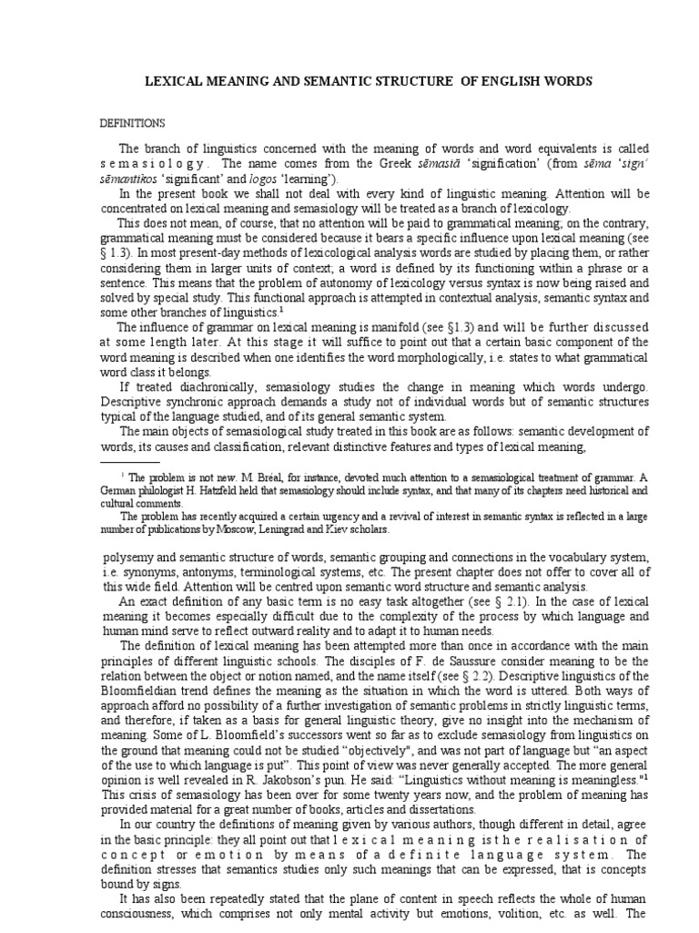 Lexical Meaning and Semantic Structure | PDF | Semantics | Lexicology