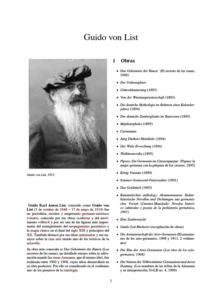 Guido Von List | PDF | El esoterismo | Política (general)