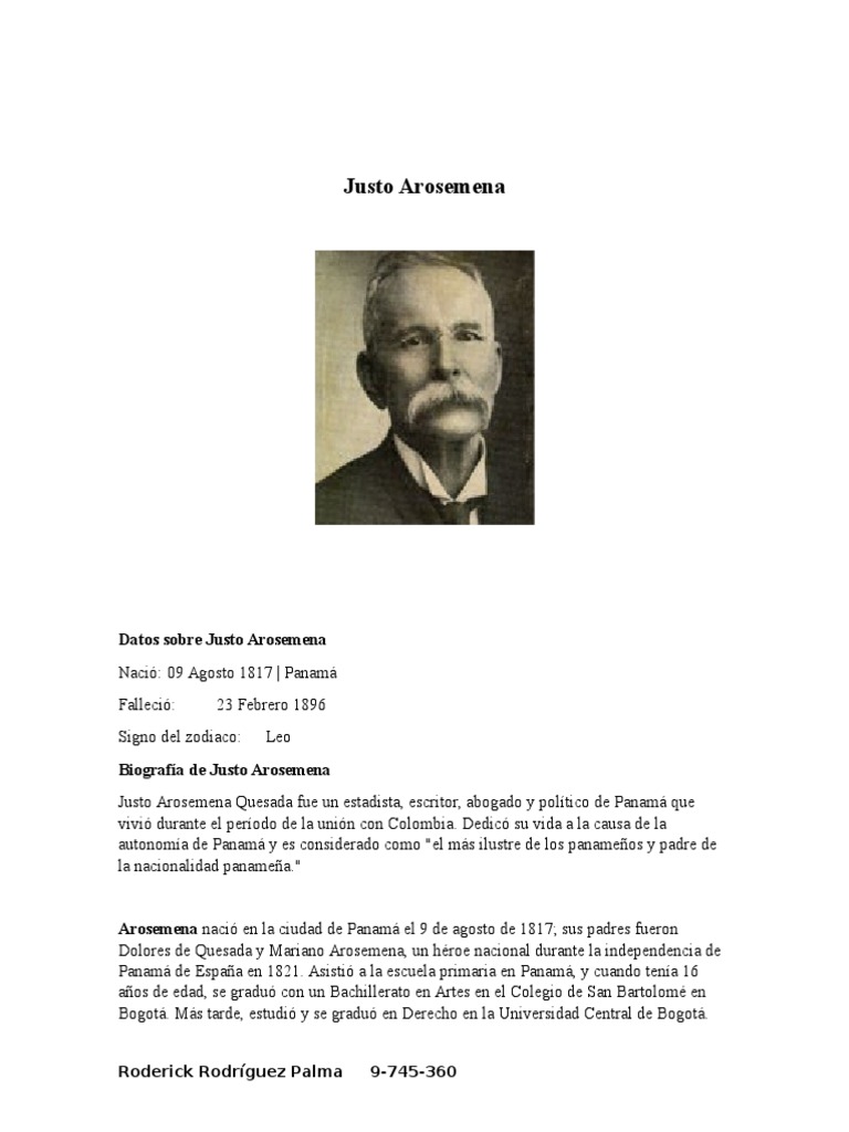 Justo Arosemena | PDF | Panamá | Gobierno