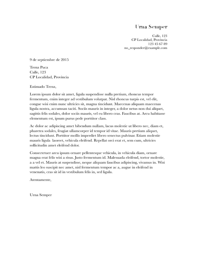 Formato Carta Clasica | PDF