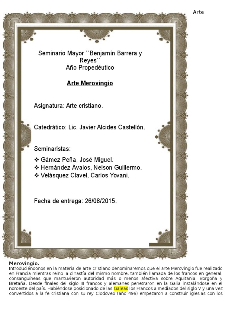 Arte Merovingio y su Influencia | PDF | Francos | Baja Edad Media