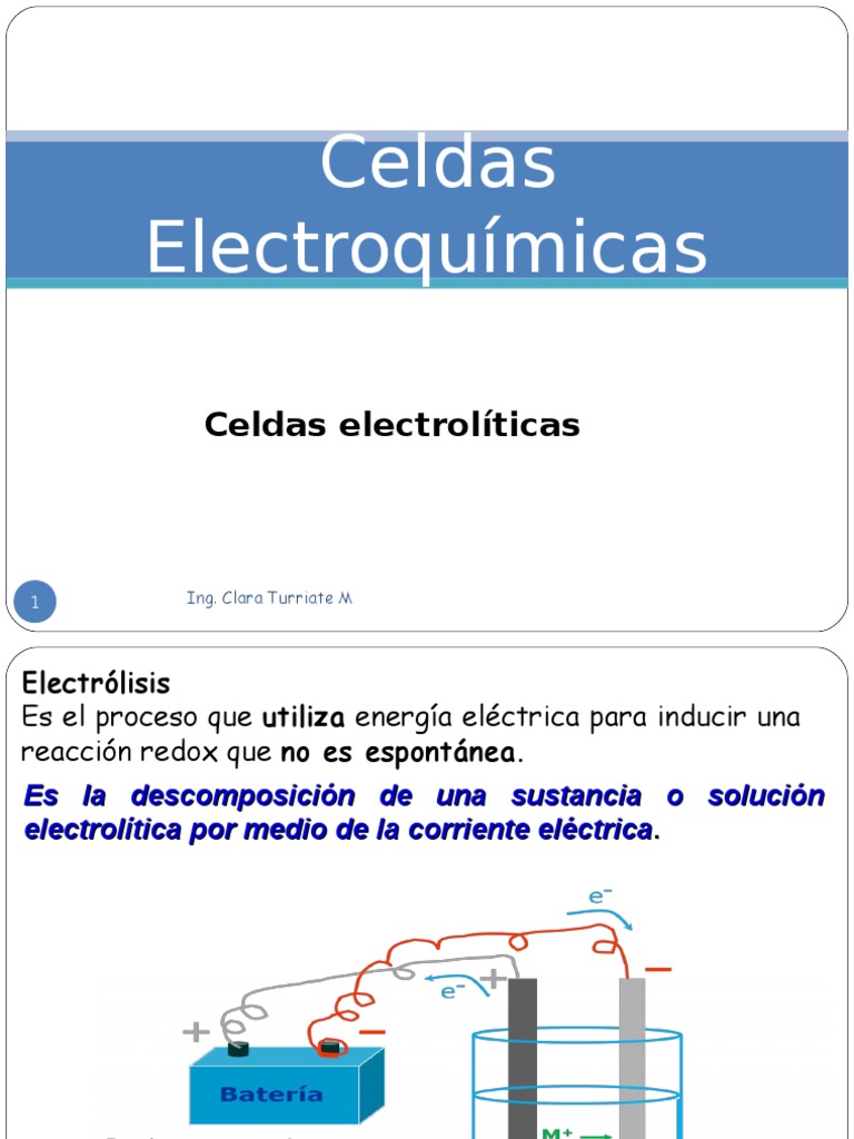 Celdas electrolítica 2015-1.ppt | Electroquímica | Cloro