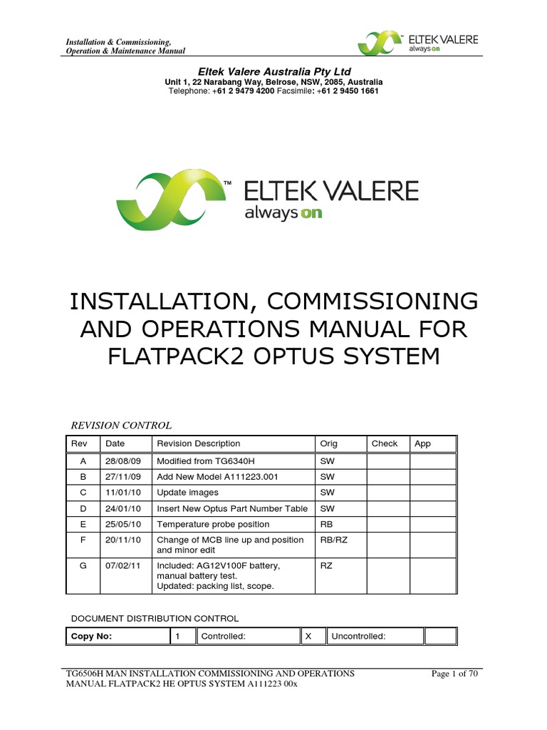 Eltek FP2 IandC Manual | PDF | Battery (Electricity) | Rectifier
